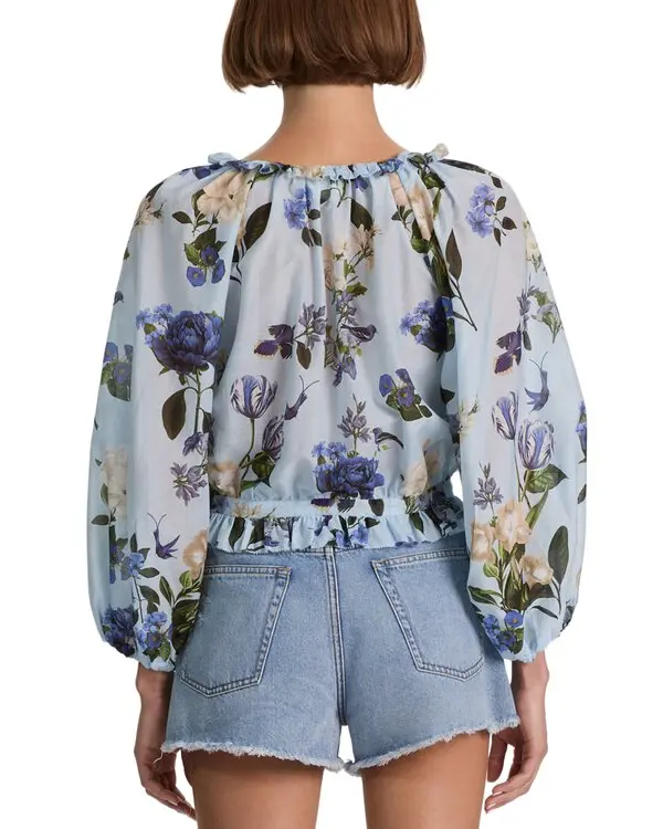 Alice + Olivia Mclaine Elbow Sleeve Cropped Blouse