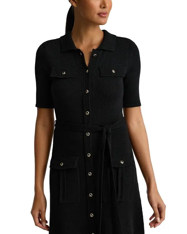 St. John Legacy Crepe Wool Blend Shirt Dress
