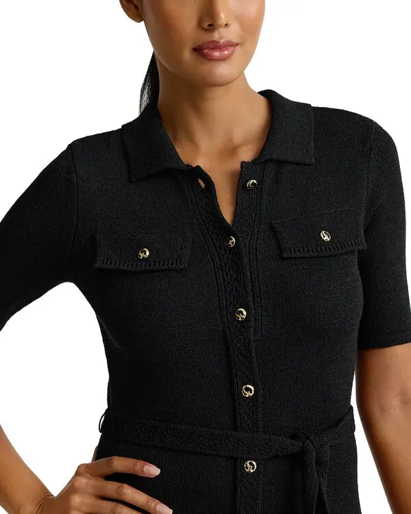 St. John Legacy Crepe Wool Blend Shirt Dress