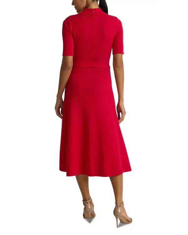 St. John Legacy Crepe Wool Blend Shirt Dress - Scarlet