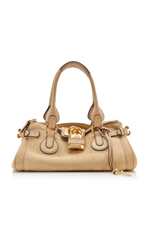 Chloé Paddington Suede Shoulder Bag - Tan