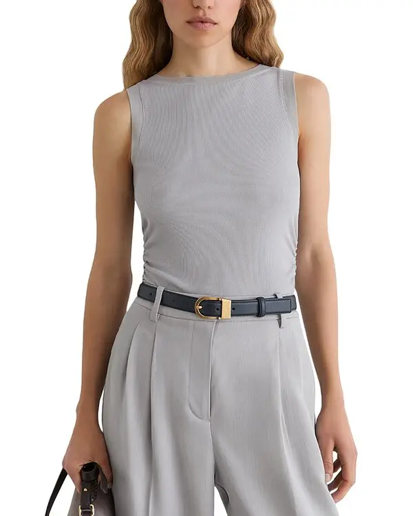 REISS Trinny Sheer Detail Rib Vest