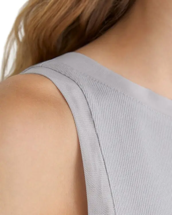 REISS Trinny Sheer Detail Rib Vest