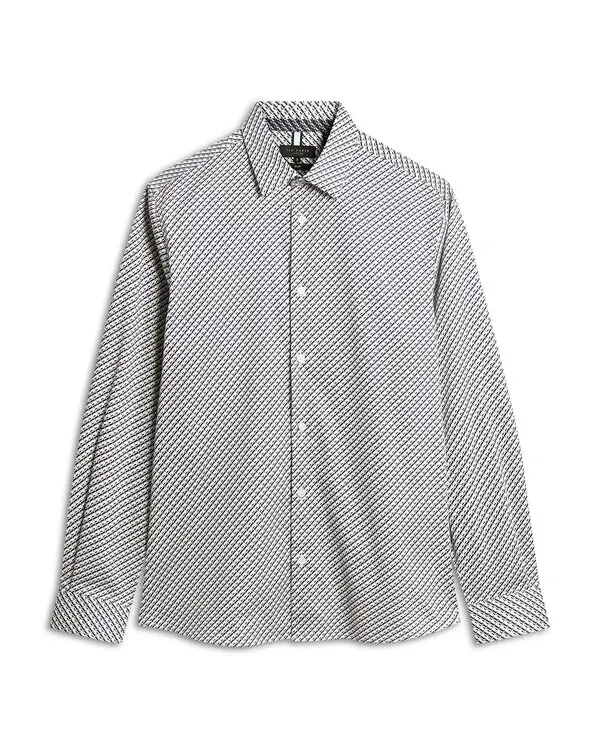 Ted Baker London Grelish Slim Fit Micro Pattern Shirt - Grey