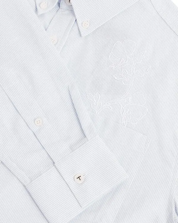 Ted Baker London Diaby Relaxed Fit Embroidered Floral Stripe Shirt