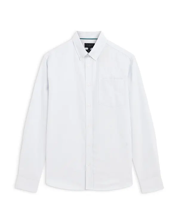 Ted Baker London Diaby Relaxed Fit Embroidered Floral Stripe Shirt