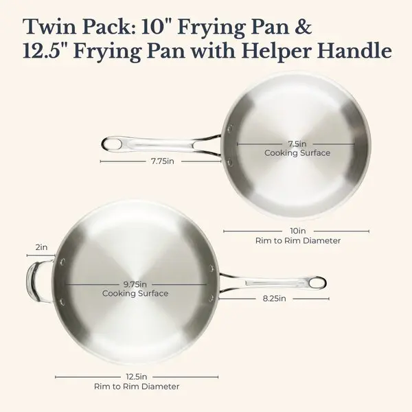 ANOLON Everlast Tri Ply Clad 2 Piece Frying Pan Set