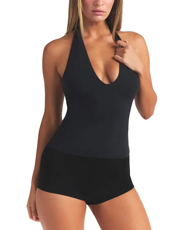 SKIMS Smooth Layers Halter Top - Obsidian