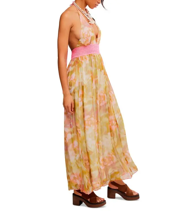 Free People Plunging Neck Flowing Jumpsuit
