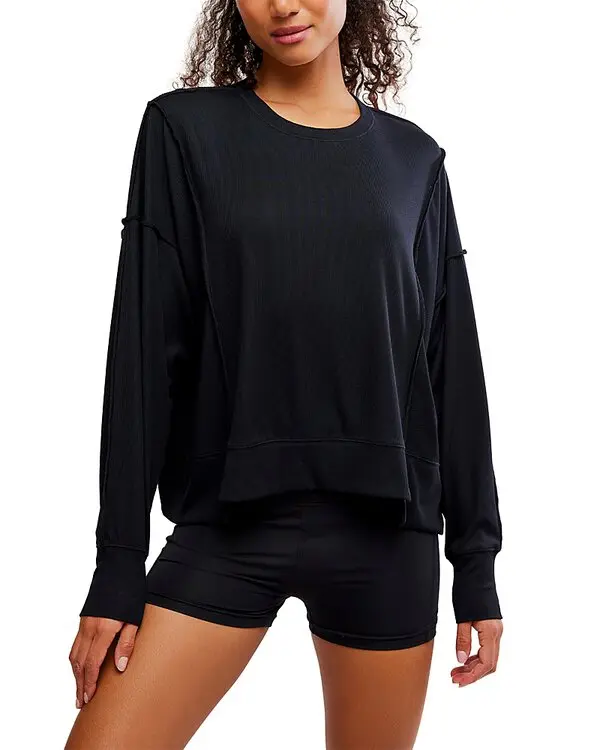 Free People All My Love Long Sleeve Tee - Black