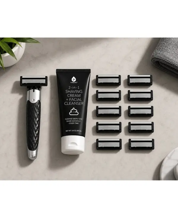 PURSONIC Premium Comfort Shaving Kit Complete Grooming Essentials
