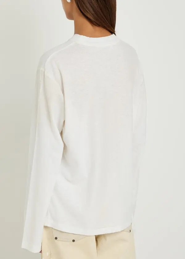 Acne Studios Long-sleeve Cotton-blend T-shirt With Printed Logo