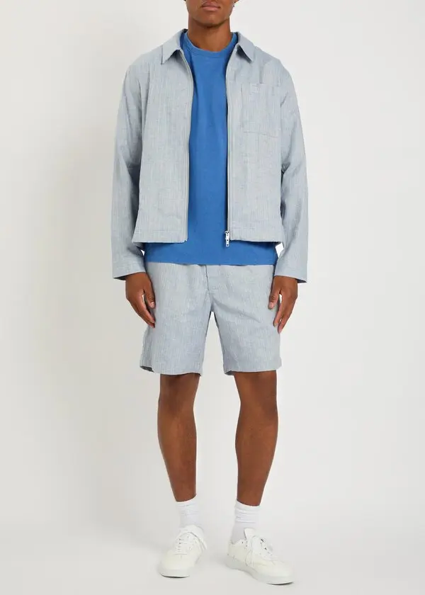 WAX LONDON Eldon Striped Cotton And Linen-blend Jacket