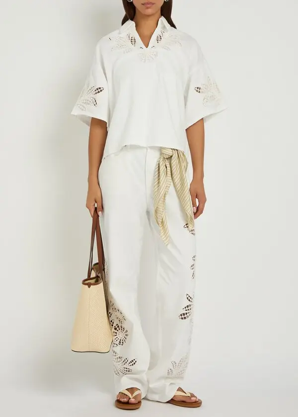 Rag & Bone Lucy Floral Cut-out Denim Top