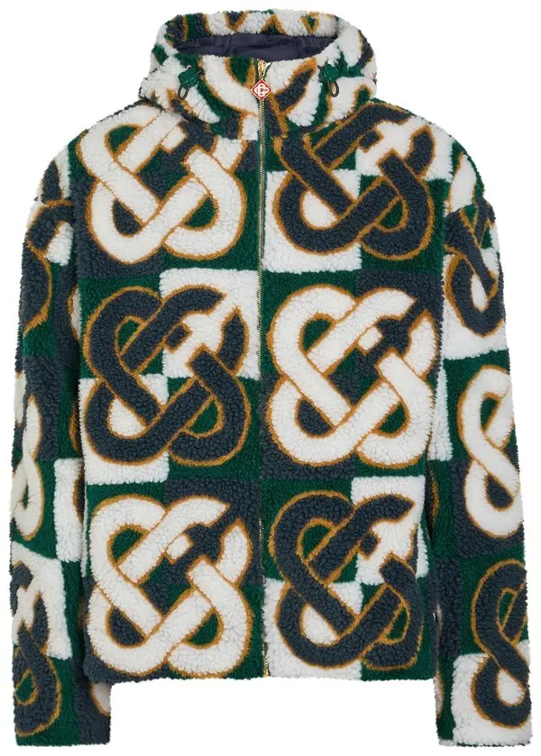 Casablanca Logo-monogrammed Hooded Fleece Jacket - Multi Print