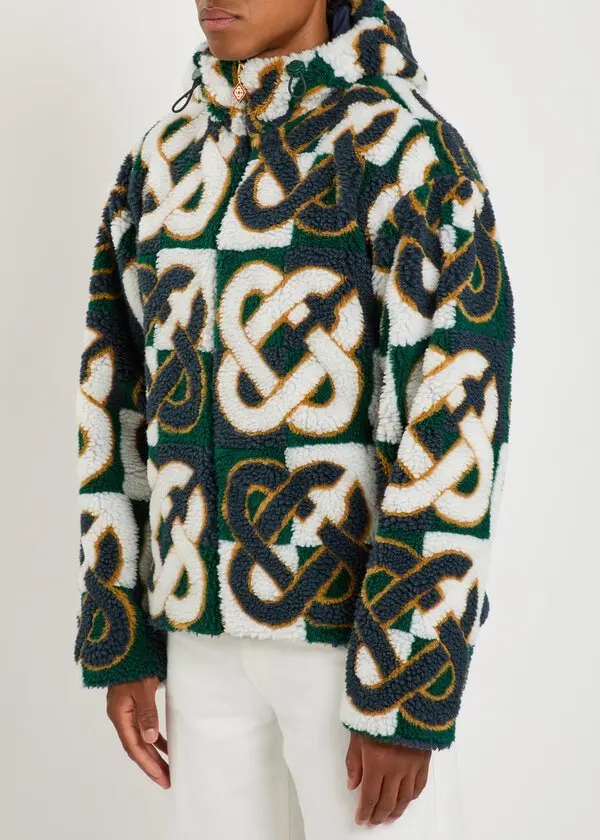 Casablanca Logo-monogrammed Hooded Fleece Jacket - Multi Print