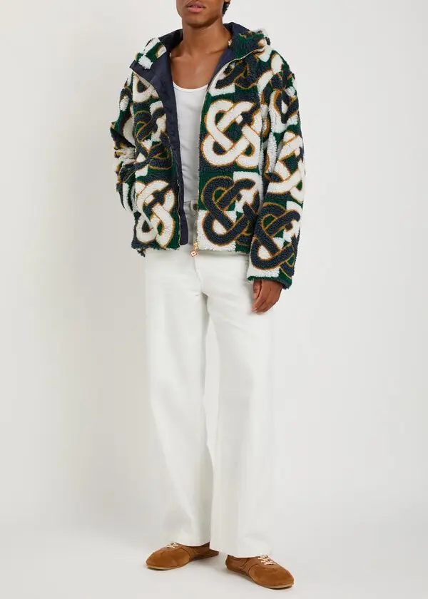 Casablanca Logo-monogrammed Hooded Fleece Jacket - Multi Print