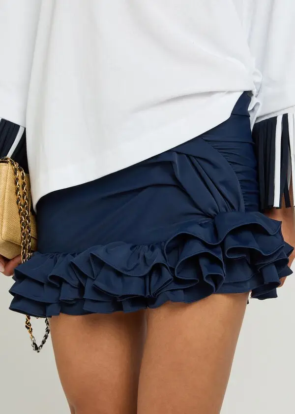 Jacquemus La Mini Jupe Playa Ruffled Mini Skirt