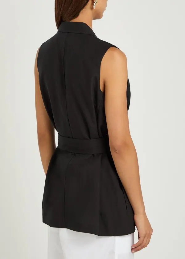Rag & Bone Mandi Belted Woven Vest - Black