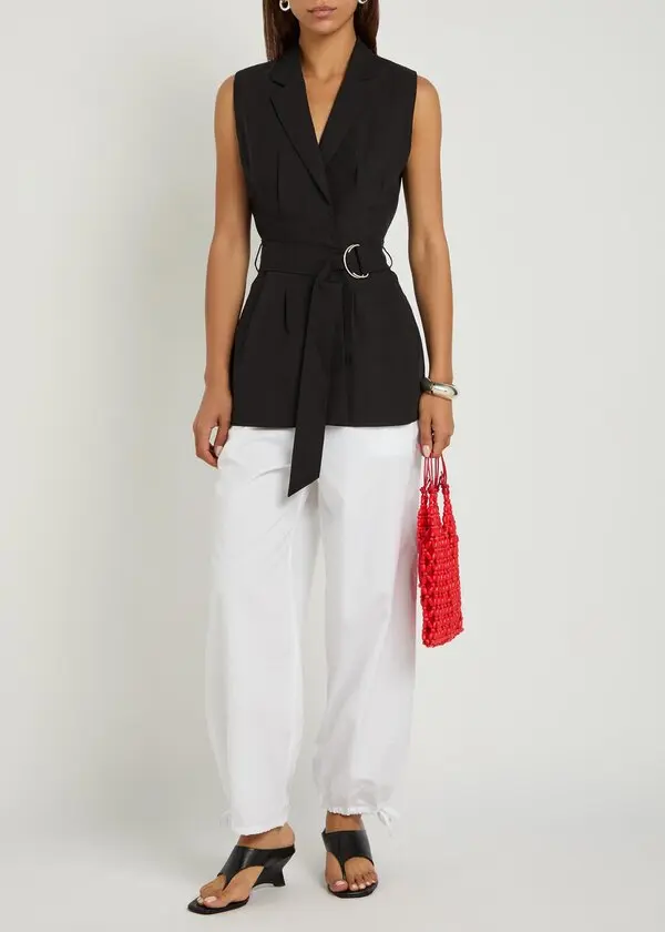 Rag & Bone Mandi Belted Woven Vest - Black