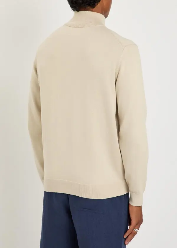 Gant Quarter-zip Embroidered Cotton Jumper