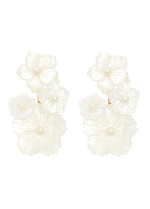 JENNIFER BEHR Avani Embellished 18kt Gold-plated Drop Earrings - Pearl