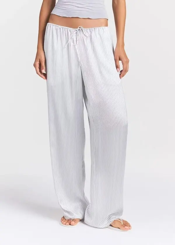 SKIMS Lace-trim Woven Shine Trousers