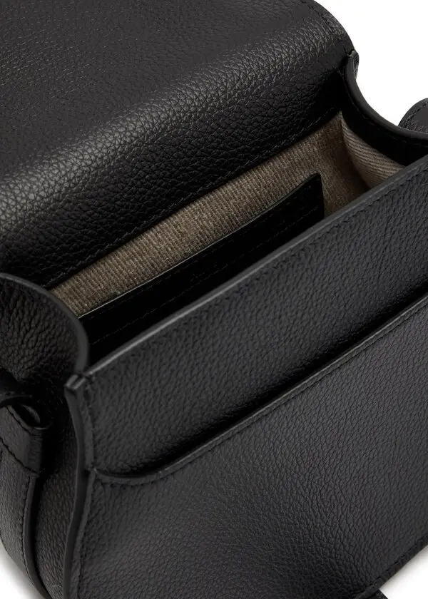 Chloé Marcie Small Grained Leather Saddle Bag - Black