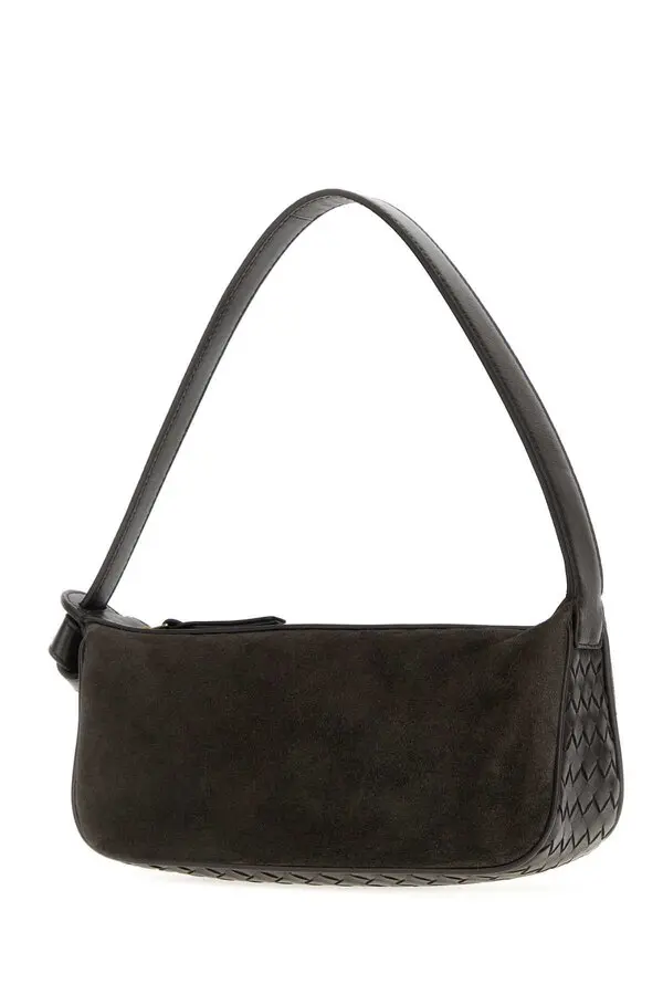 Bottega Veneta Dark Suede And Nappa Leather Nodo Shoulder Bag - Brown