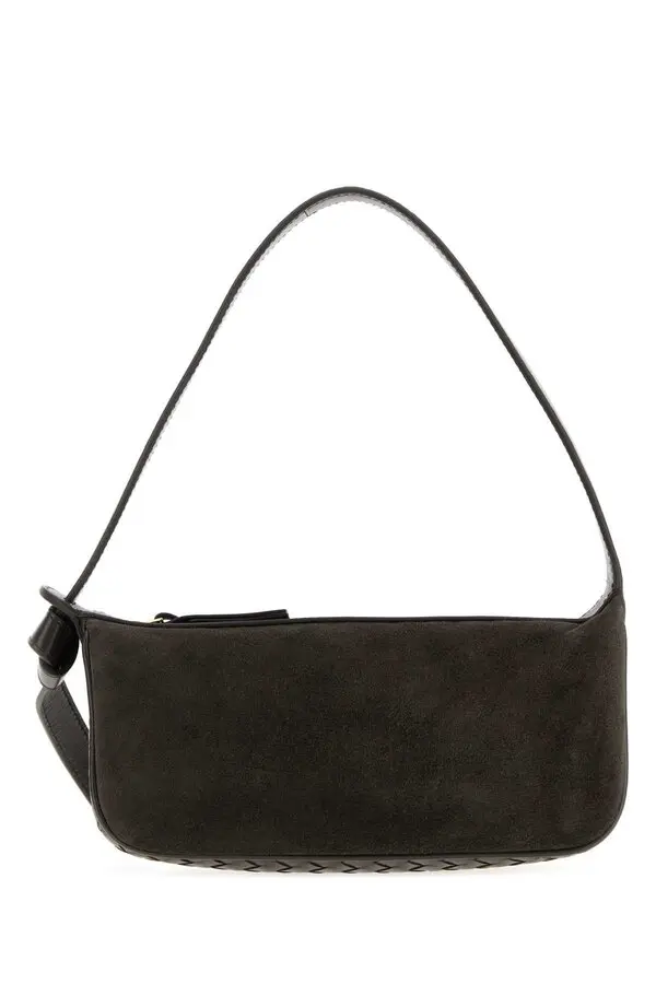 Bottega Veneta Dark Suede And Nappa Leather Nodo Shoulder Bag - Brown
