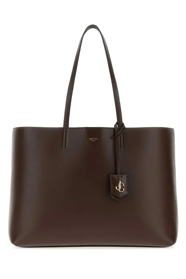 JIMMY CHOO Chocolate Leather Nine2five Shopping Bag - Brown