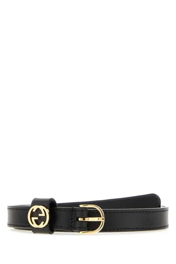 Gucci Leather Belt With Golden Metal Finishing - Cream