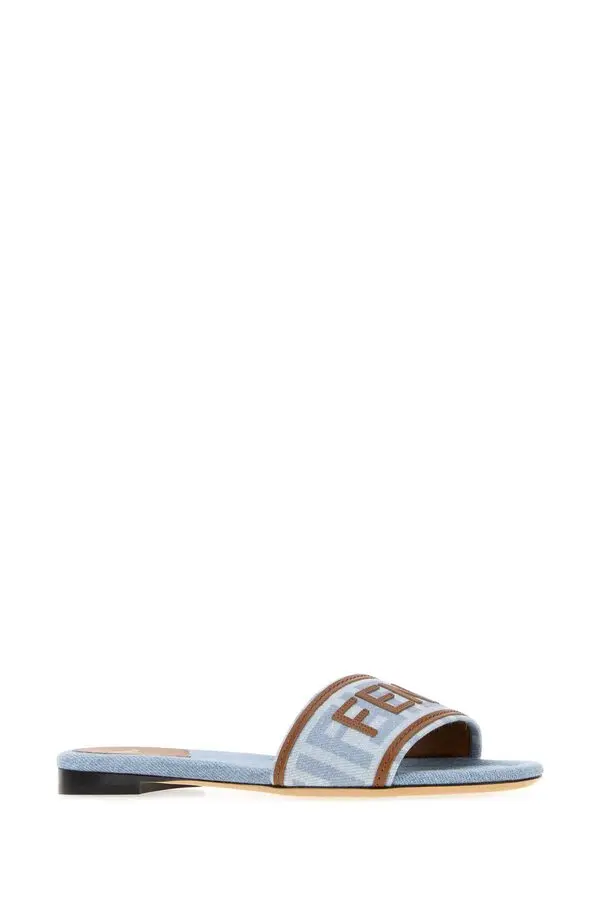 Fendi Printed Denim Sunshine Slippers