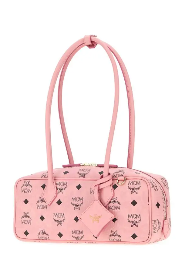 Mcm Printed Canvas Small Aren Shoulder Bag