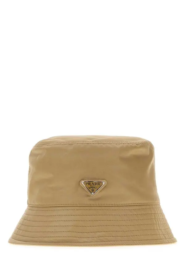Prada Beige Nylon Bucket Hat - Brown