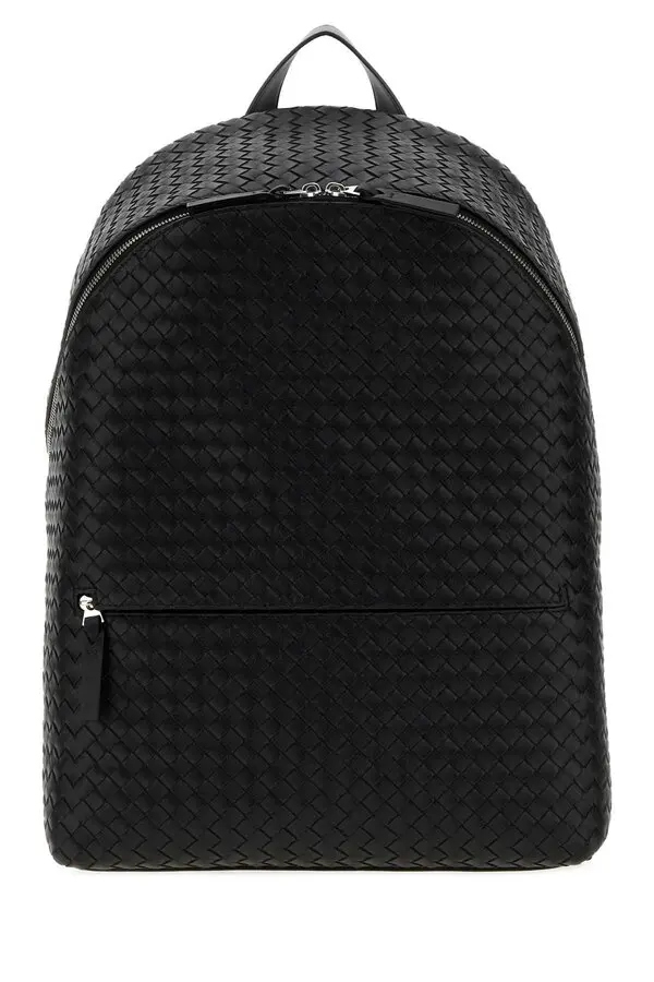 Bottega Veneta Intrecciato Leather Backpack - Black