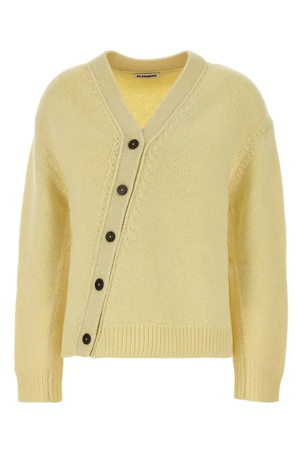 JIL SANDER Pastel Wool Blend Cardigan - Yellow