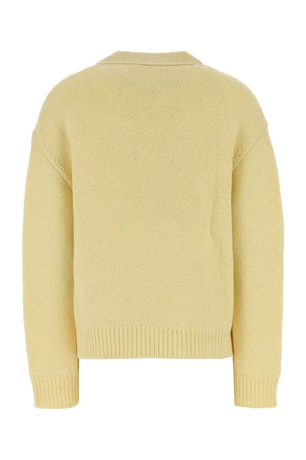 JIL SANDER Pastel Wool Blend Cardigan - Yellow
