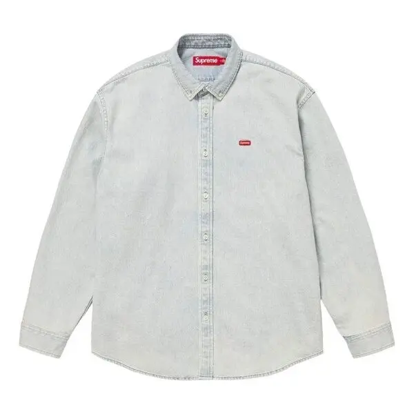 Supreme Ss26 Small Box Denim Shirt - Light Indigo