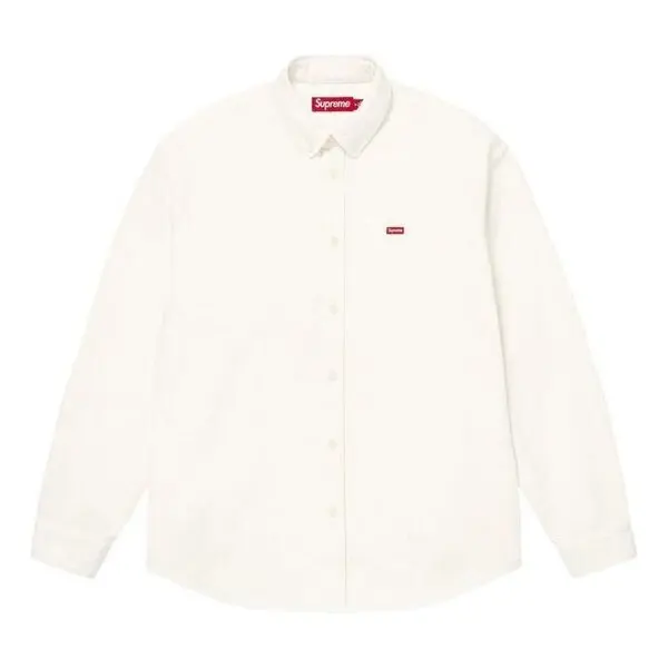 Supreme Ss26 Small Box Denim Shirt - White
