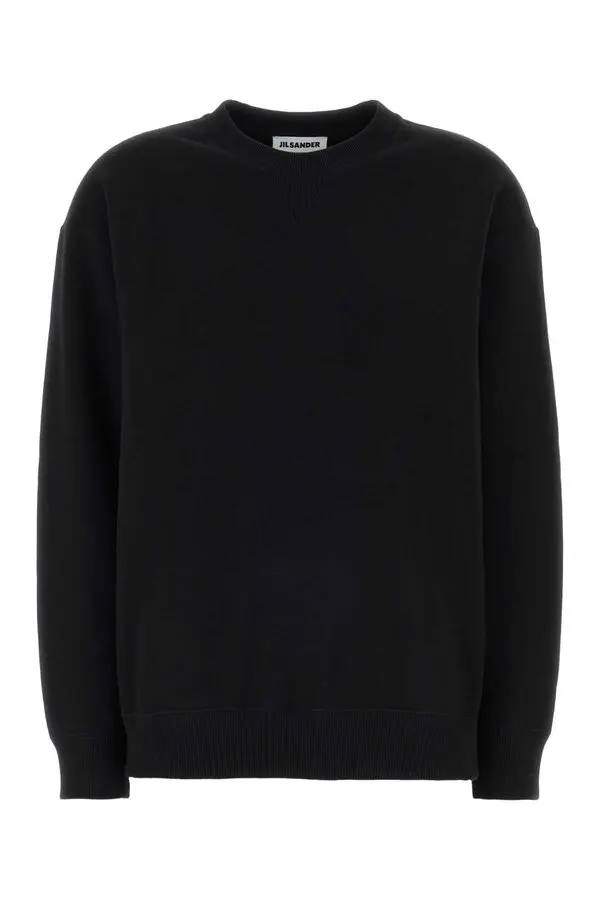 JIL SANDER Cotton Crewneck Sweatshirt - Black