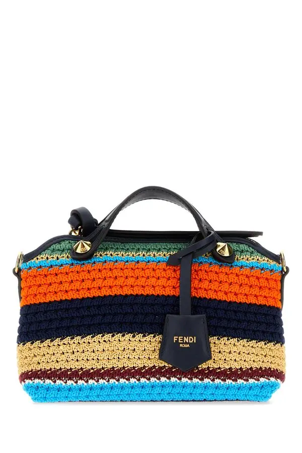 Fendi Embroidered Crochet Mini The Way Soft Handbag - Multicolor