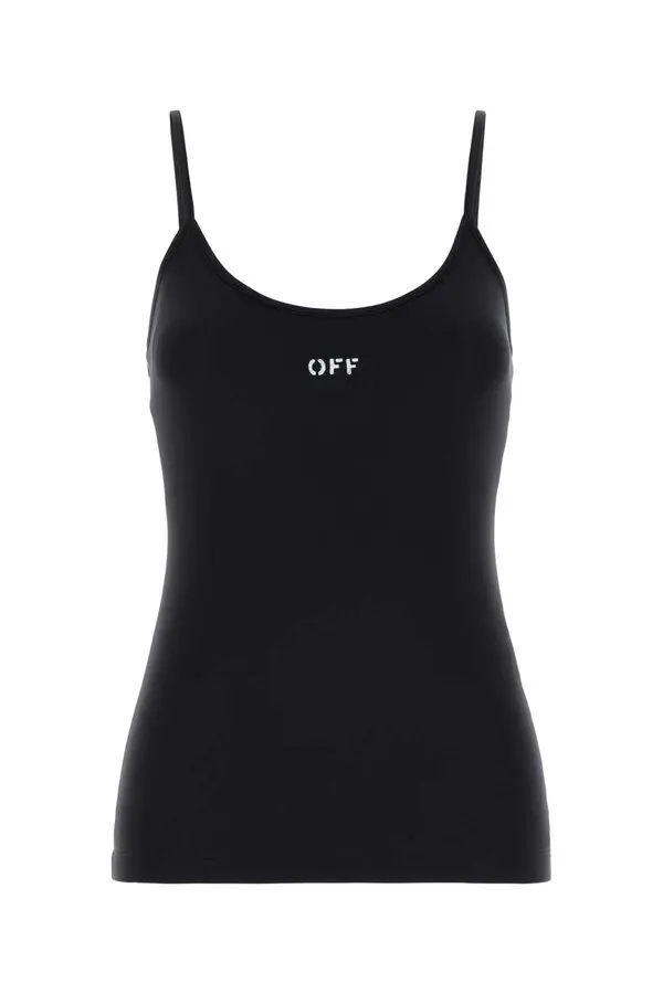 Off-White Stretch Nylon Tank Top - Black