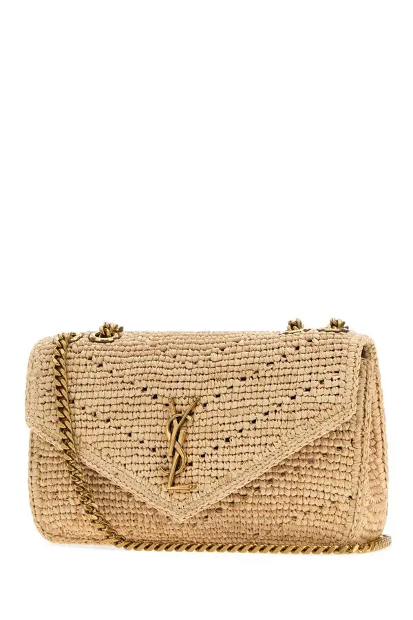 Saint Laurent Raffia Loulou Shoulder Bag - Brown