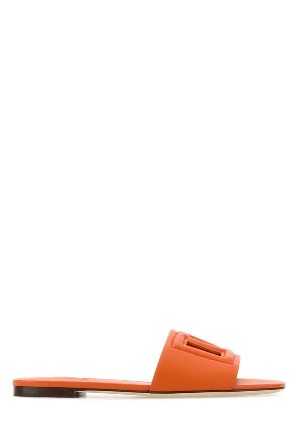 Dolce & Gabbana Nappa Leather Slippers - Orange