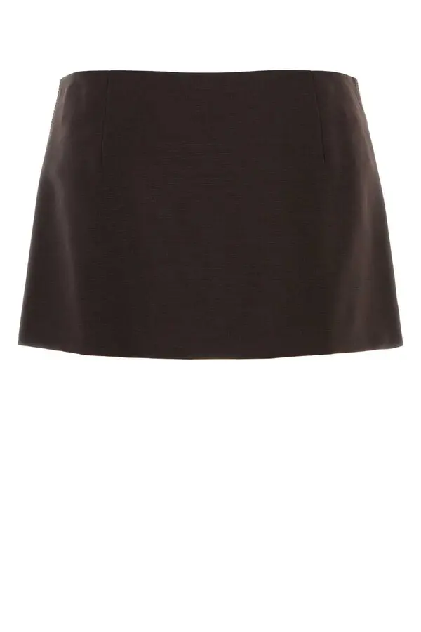 Miu Miu Mohair Blend Mini Skirt - Brown