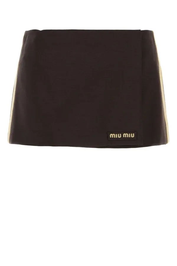 Miu Miu Mohair Blend Mini Skirt - Brown