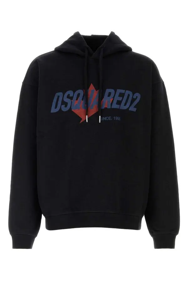 Dsquared2 Cotton Logo Hoodie - Black