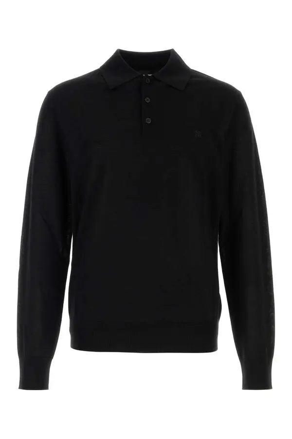 Dsquared2 Black Wool Polo Shirt - Multicolor