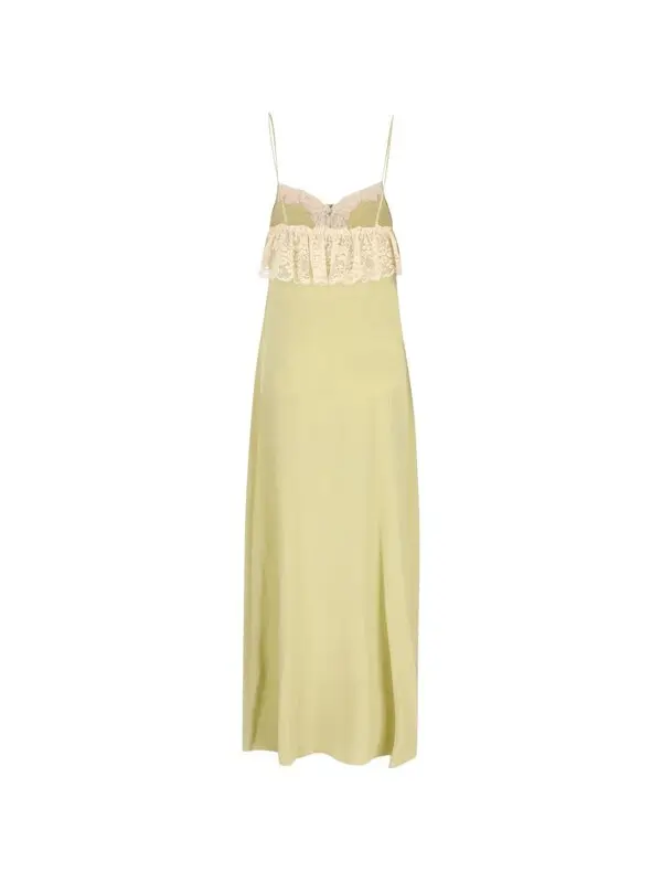 Chloé Sleeveless Silk Crepe Top With Lace Trim